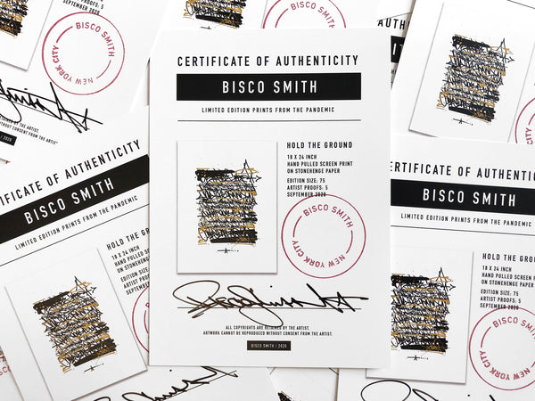 HOLD THE GROUND / screenprint - 18x24 in (archives) – Bisco Smith